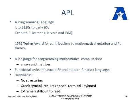 Cse 3302 Programming Languages History Of Programming Languages