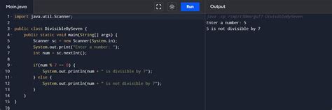 Rite A Program To Check The Number That Is Divisible By 7 In Java