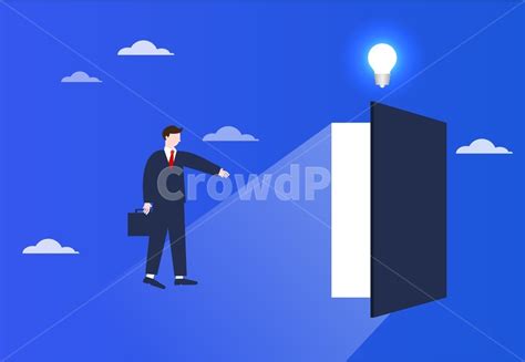 문 서류가방 전구 아이디어 직장인 사진이미지일러스트캘리그라피 Dawool작가