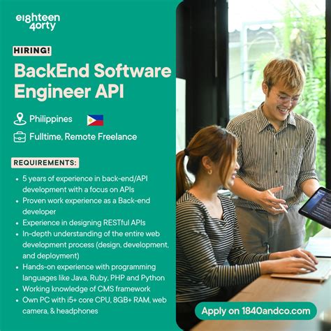 1840 And Company On Linkedin Remotework Backenddeveloper Freelancing Philippines Api