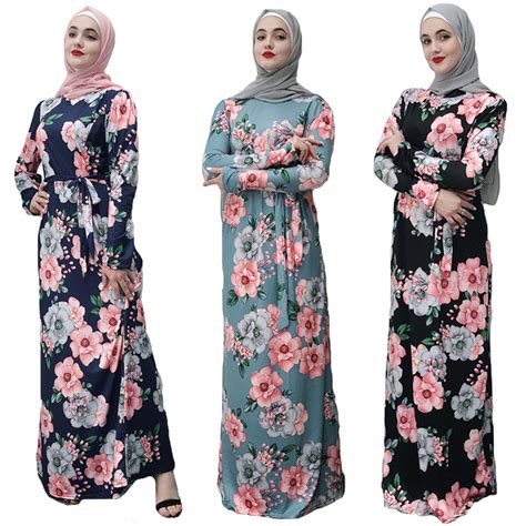 √ 30 Model Gamis Katun Jepang Motif Bunga And Polos 2020