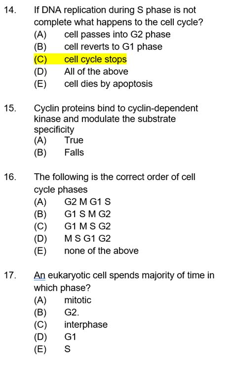 Solved 14 If Dna Replication During S Phase Is Not Complete