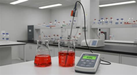 Modern Laboratory Setup Precise Measurement Of Red Liquid Using Ph