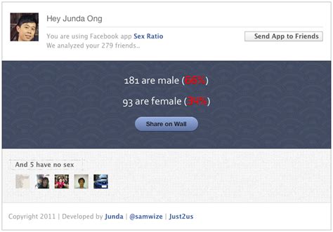 Sex Ratio App How Many Males Females Facebook Friends You Have Just Us Blog