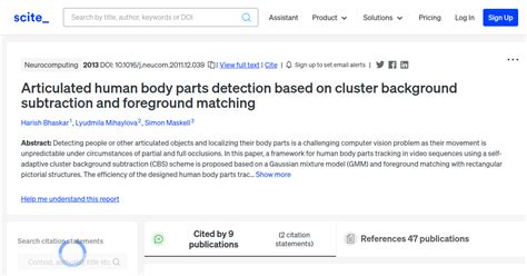 Articulated Human Body Parts Detection Based On Cluster Background Subtraction And Foreground