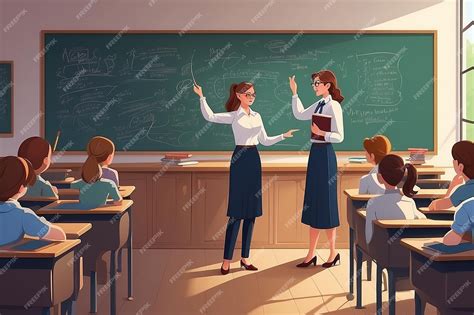 Premium Photo Female Teacher In Classroom Learning Advanced Tranining