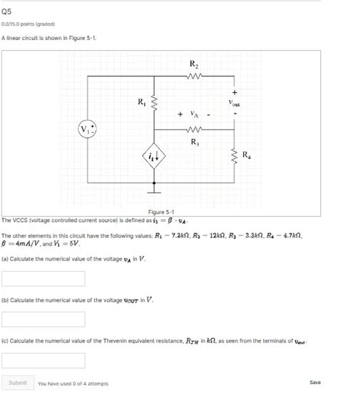 Solved Q5 00150 Points Graded A Linear Circuit Is Shown In Figure Course Hero
