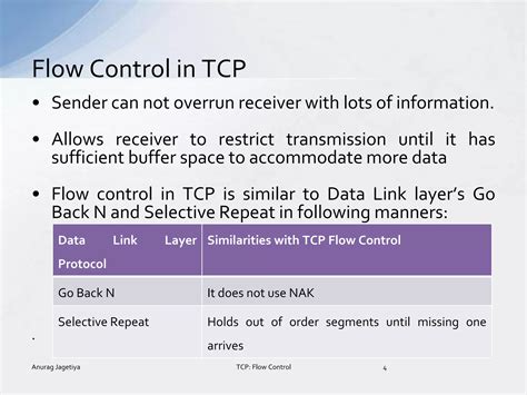 Tcp Protocol Flow Control Pptx