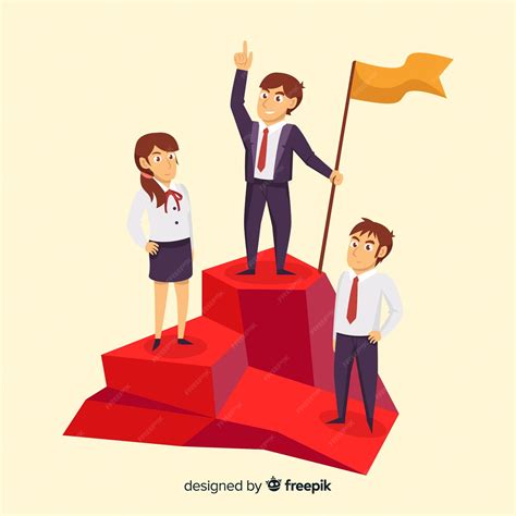 평면 디자인의 리더십 개념 무료 벡터