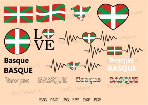 Basque Flag Bundle Svg Map Text Love Graphic By Redcreations