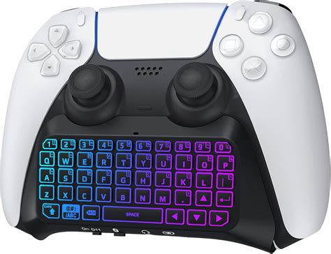 Timovo Multi Color Rgb Backlight Keyboard For Ps5 Controller Wireless Bluetooth Keypad Chatpad