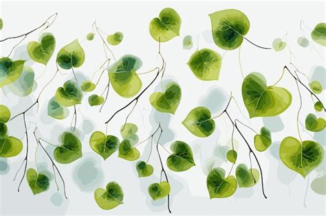 흰색 배경 벡터 아트와 일러스트레이션에 고립된 식물 잎 프리미엄 벡터