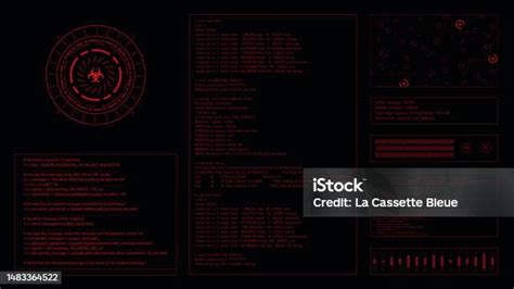 Spy And Hacker Code Window Interface Vector Hud Stock Illustration