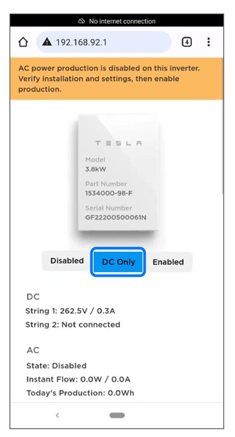 Enable The Solar Inverter
