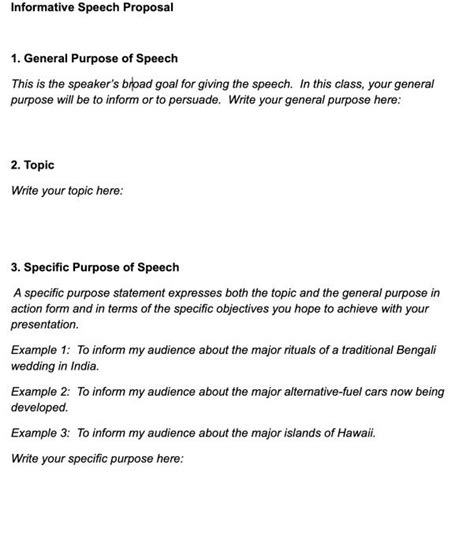 Informative Speech Proposal 1 General Purpose Of