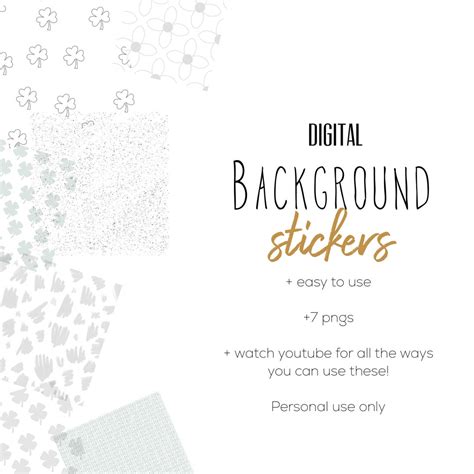 March 24 Background Stickers Modern Digital Cute Background Stickers