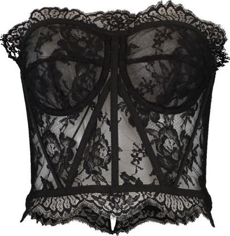 Dolce And Gabbana Lace Corset Sheer Bustier In Black Modesens Corset Bustier Lace Corset