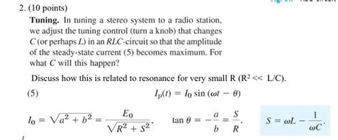 Solved Points Tuning In Tuning A Stereo System To A Chegg Com