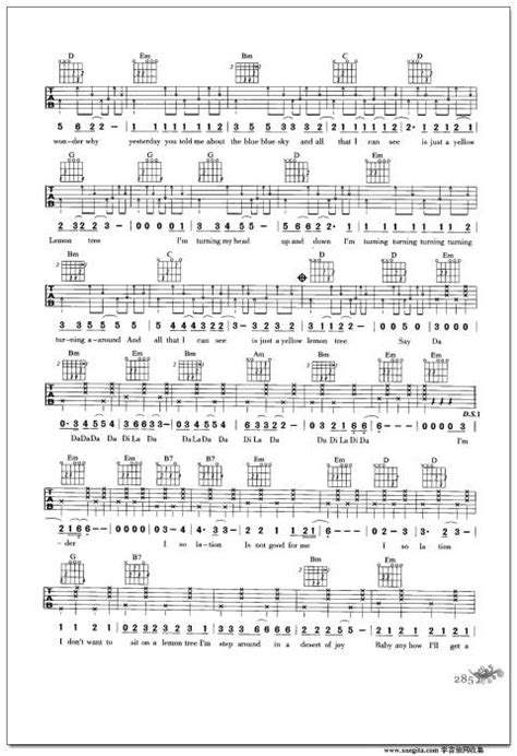 Lemon Tree吉他谱 要清晰的，比赛要用，谢谢。 百度知道