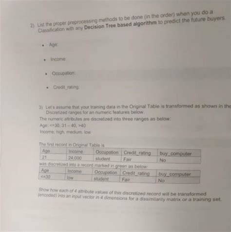 2 List The Proper Preprocessing Methods To Be Done