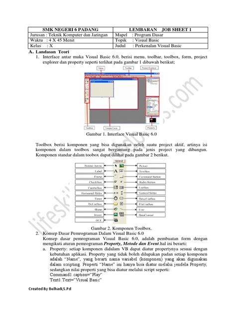 Modul 1 Pemograman Dasar Vb6 Perkenalan Visual Basic Pdf
