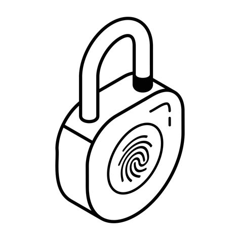 A Biometric Authentication Line Isometric Icon 10655428 Vector Art At