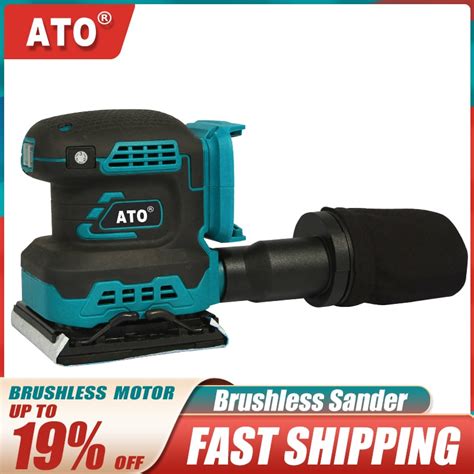 Ato 다기능 브러시리스 샌더 3 스피드 목재 금속 왁싱 연마 그라인딩 샌딩 기계 무선 궤도 샌더 Aliexpress