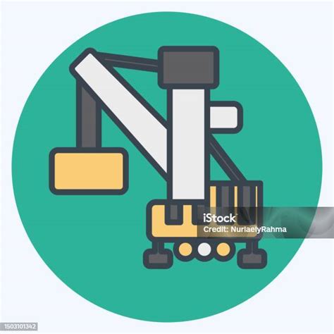 아이콘 하버 크레인 건설 차량 기호와 관련이 있습니다 컬러 메이트 스타일 심플한 디자인 편집 가능 간단한 그림 개체 그룹에 대한 스톡 벡터 아트 및 기타 이미지 Istock