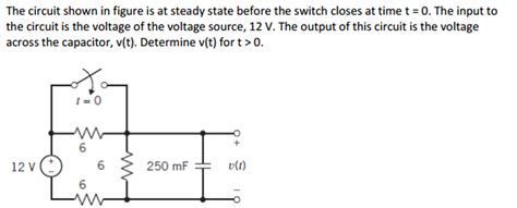 Solved The Circuit Shown In Figure Is At Steady State Before