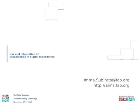 Pptx Use And Integration Of Vocabularies In Digital Repositories