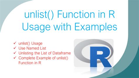 unlist function in r usage with examples spark by {examples}