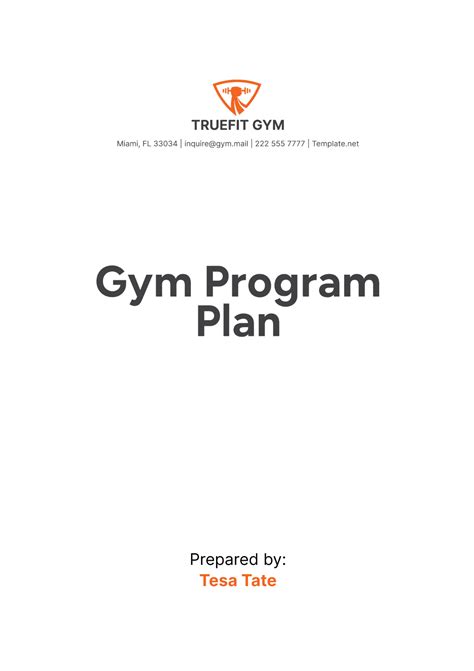 Free Workout Program Templates Editable And Printable
