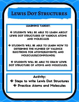 Lewis Dot Structures Electron Dot Structures By K 8 Science TpT
