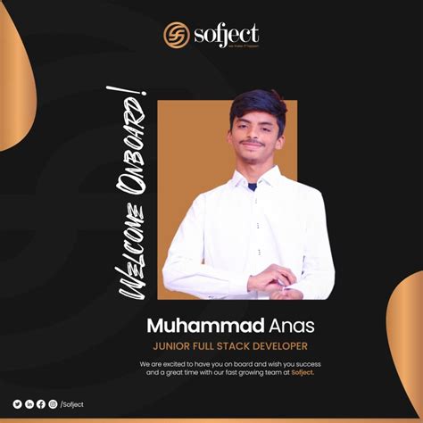 Sofject On Linkedin Welcome Muhammad Anus To The Sofject Team Were