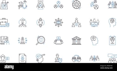 Centralized Authority Line Icons Collection Dominance Power Control Hierarchy Autocracy