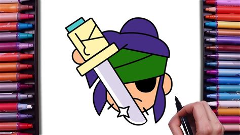 How To Draw Kenji All New Pins From Brawl Stars Step By Step Easy Drawing Tutorial Youtube