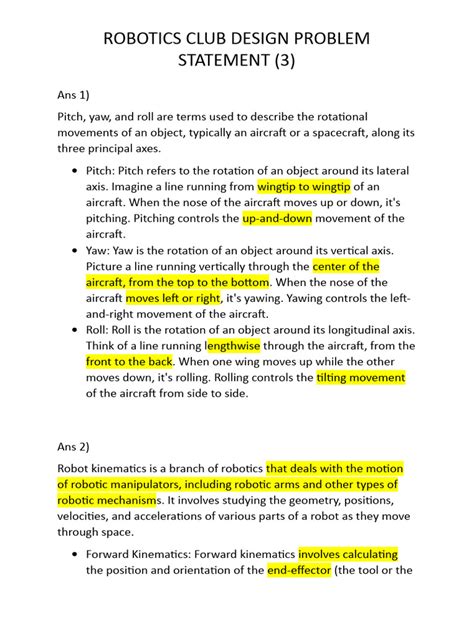 Robotics Info Pdf Rotation Kinematics