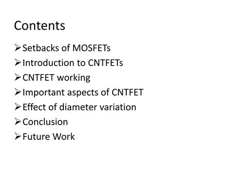 Carbon Nanotube Based Field Effect Transistor Pptx