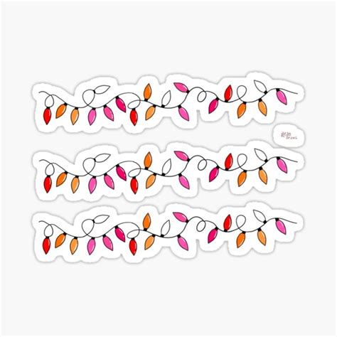 Lgbtq String Lights Sticker Pack Lesbian Flag Sticker For Sale By Ileandraws Redbubble