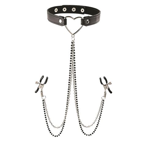 Sex Mischief Amor Collar With Nipple Clamps Bondage Adam Eve