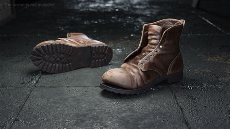 Old Leather Boot 3d Model 24 3ds Blend C4d Fbx Max Ma Lxo