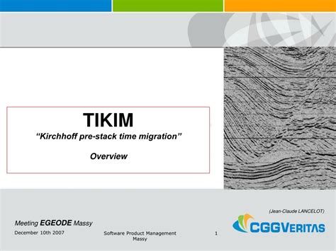 Ppt Tikim Kirchhoff Pre Stack Time Migration” Overview Powerpoint