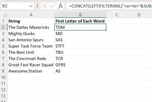 Excel How To Extract First Letter Of Each Word