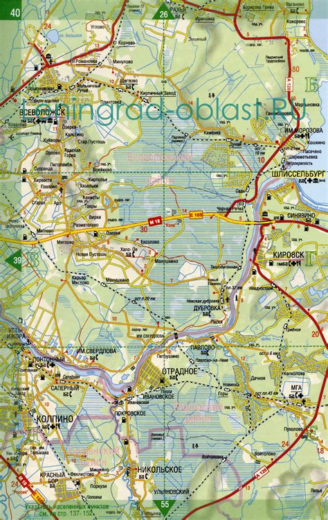 Карта Всеволжского района Ленобласти Подробная карта Ленинградской области Всеволжский район