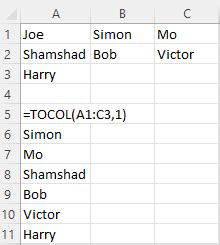 Change Data In A Range Of Cells Into A Single Column Or Row Lara