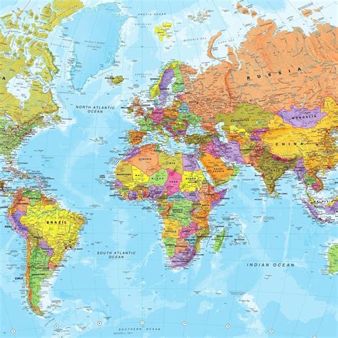 Mapa Mundi Politico Alta Resolução FDPLEARN