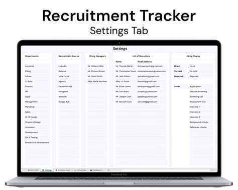 Recruitment Tracker Excel Template Etsy