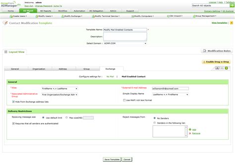 Web Based Active Directory帐户配置、重新配置与解除配置 Admanager Plus