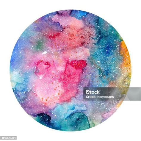 추상적인 배경 모양 원에 있는 여러 가지 빛깔의 수채화 그리기 공예에 대한 스톡 벡터 아트 및 기타 이미지 공예 그리기