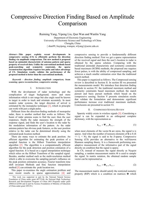 Pdf Compressive Direction Finding Based On Amplitude Comparison
